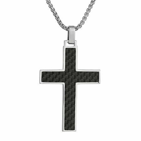 Click here for Mens Sterling Silver Cross 24 Inch Pendant Necklac... prices