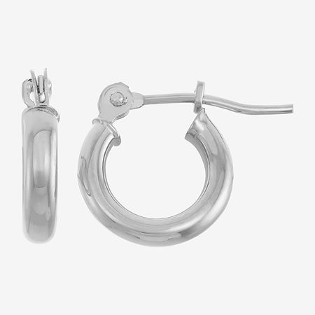 Click here for Womens 10K White Gold 10mm Hoop Earrings  One Size prices