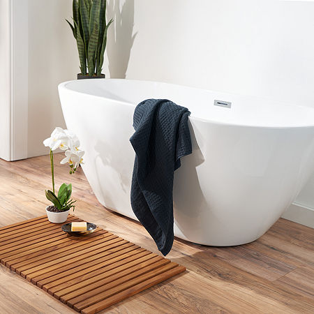 Uchino Waffle Twist 100 Cotton Bath Towel  30 x 60 - Ebony