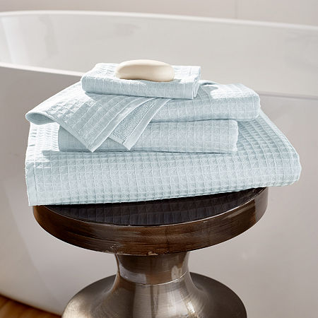 Uchino Waffle Twist 100 Cotton Bath Towel  30 x 60 - Ocean