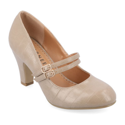 Journee Collection Womens Windy Round Closed Toe Cone Heel Pumps - JCPenney