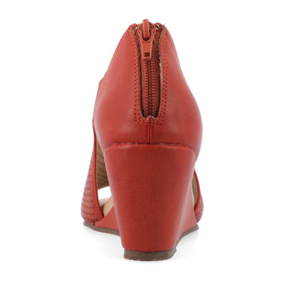 Journee Collection Womens Aretha Peep Toe Wedge Heel Pumps - JCPenney