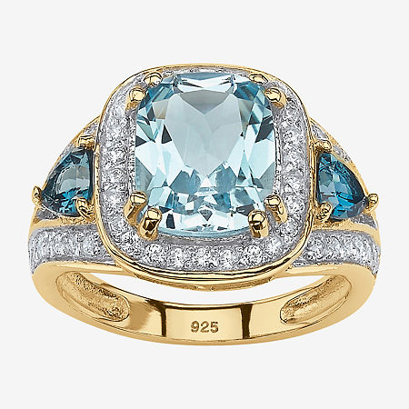 Click here for Womens Genuine Blue Topaz Cocktail Ring  7  Sky Bl... prices