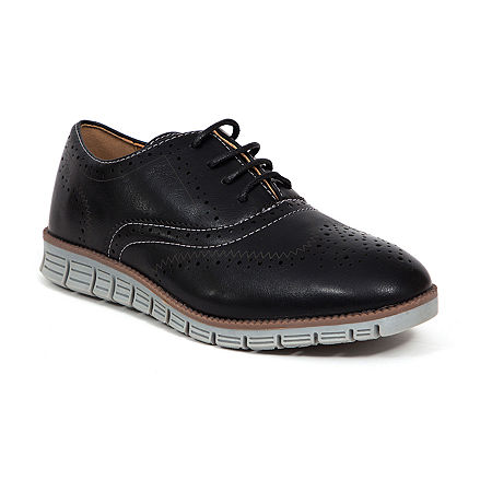 Deer Stags Big Boys Benton Jr Wingtip Hybrid Dress Sneaker - Black  Gray