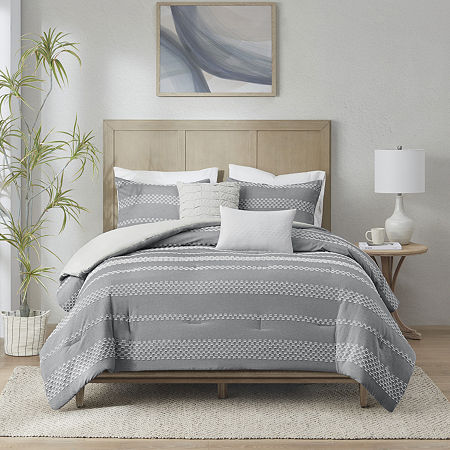Click here for Madison Park Drew Clipped Jacquard 5-Pc. Comforter... prices