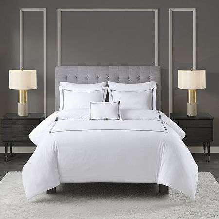 Madison Park Signature Luxury Collection Embroidered 5-Pc. Comforter Set  Full/Queen - White/Navy