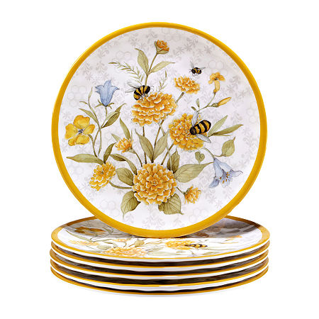 Certified International Bee Sweet Melamine Plate Set  6 Piece