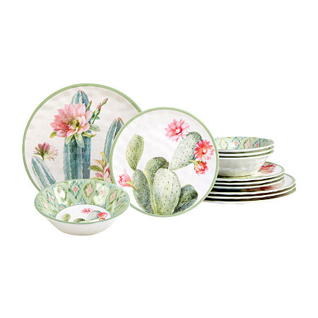 Certified International Desert Beauty Melamine Set  12 Piece - Green