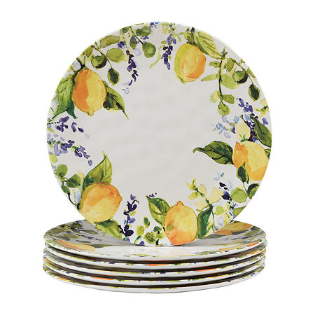 Certified Lemon Zest 6 Piece Melamine Dinner Plate - Multicolor