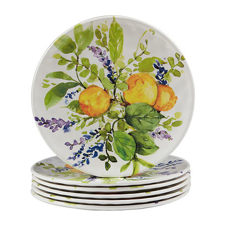 Certified Lemon Zest 6 Piece Melamine Salad Plate - Multicolor