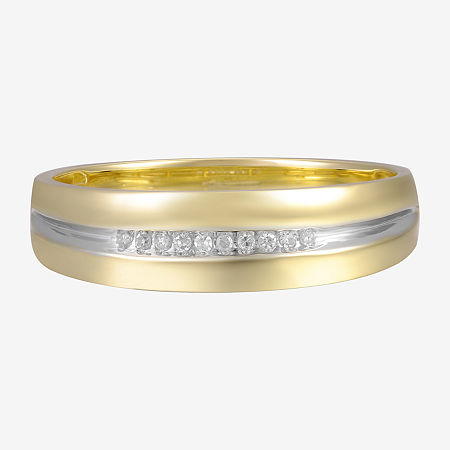 Click here for Mens Diamond-Accent 10K Yellow Gold Wedding Band... prices