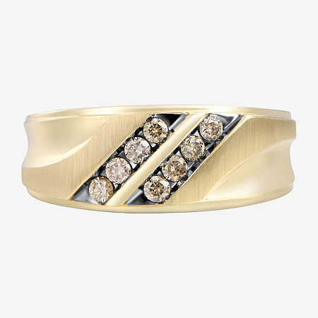 Click here for Mens 1/3 CT.T.W. Champagne Diamond 10K Yellow Gold... prices