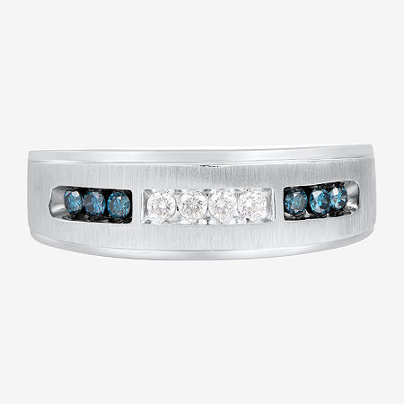 Click here for Mens 1/4 CT. T.W. Natural Blue Diamond 10K White G... prices