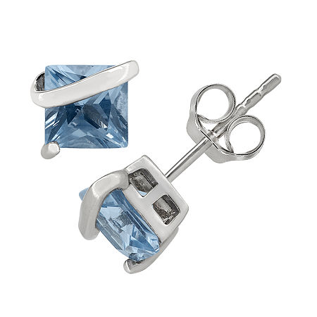 Click here for Lab Created Blue Aquamarine Sterling Silver 6.1mm... prices