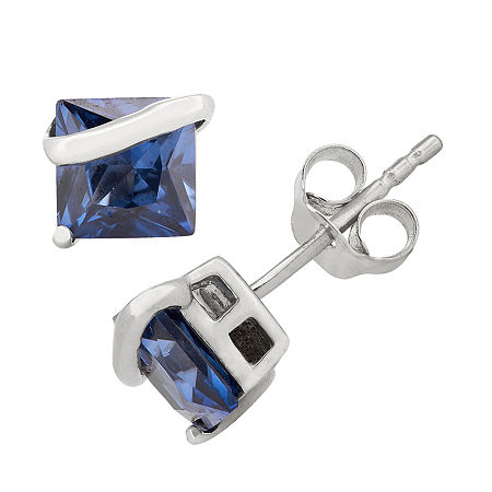 Click here for Lab Created Blue Sapphire Sterling Silver 6.1mm St... prices