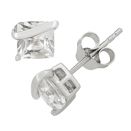 Click here for Lab Created White Sapphire Sterling Silver 6.1mm S... prices