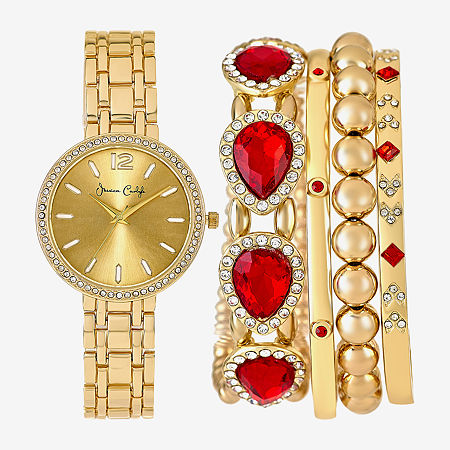 Jessica Carlyle Womens Gold Tone Metal Alloy Analog Watch  35mm - Gold Tone