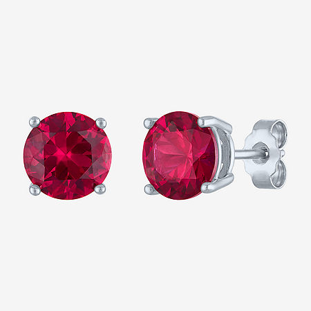 Click here for Lab Created Red Ruby Sterling Silver 7mm Oval Roun... prices