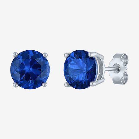 Click here for Lab Created Green Emerald Sterling Silver 7mm Stud... prices