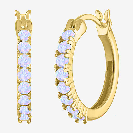 Click here for Gemstone 14K Gold Over Silver 16mm Hoop Earrings... prices