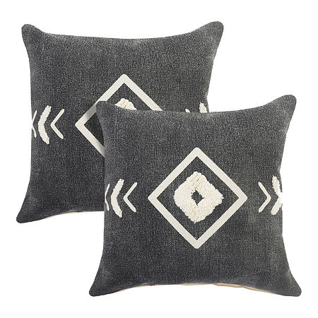 Click here for Lr Home 2-pc. Square Throw Pillow  One Size  Black prices
