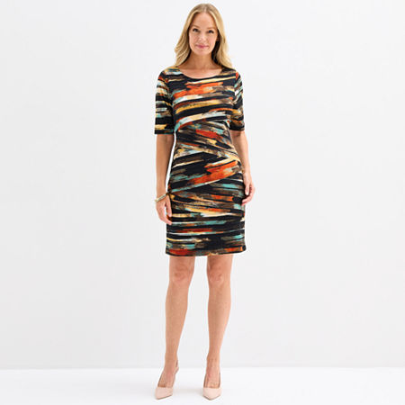 Click here for Connected Apparel Womens Short Sleeve Striped Shea... prices
