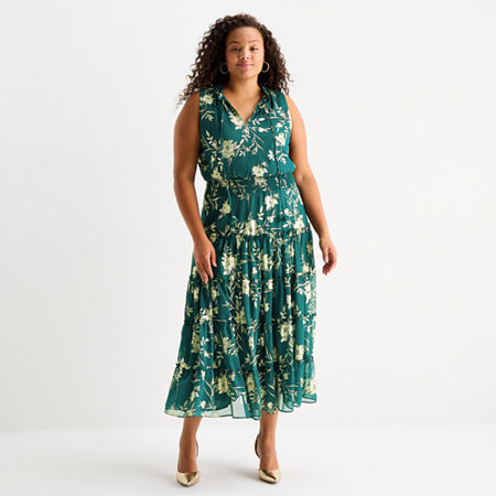 Click here for Sam And Jess Womens Sleeveless Floral Plus Maxi Dr... prices