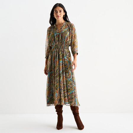 Click here for Sam And Jess Womens 3/4 Sleeve Floral Fit + Flare... prices