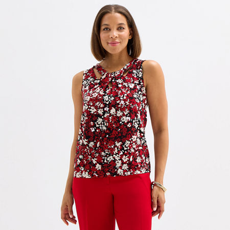 Click here for Black Label by Evan-Picone Floral Womens Keyhole N... prices