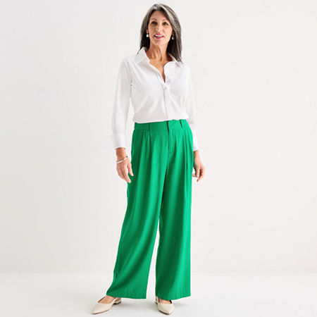 Click here for Liz Claiborne Womens Wide Leg Mid Rise Trouser  2... prices
