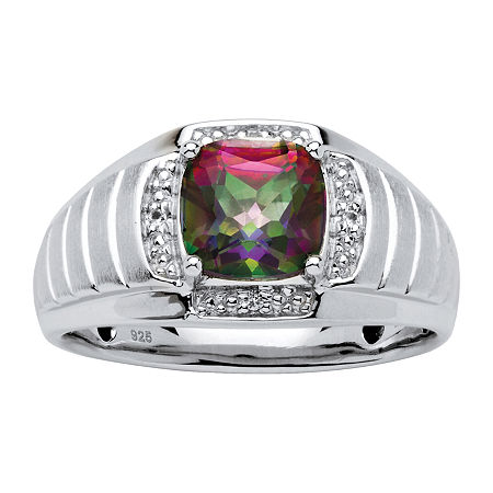 Click here for Mens 2 3/4 CT. T.W. Genuine Mystic Fire Topaz Plat... prices