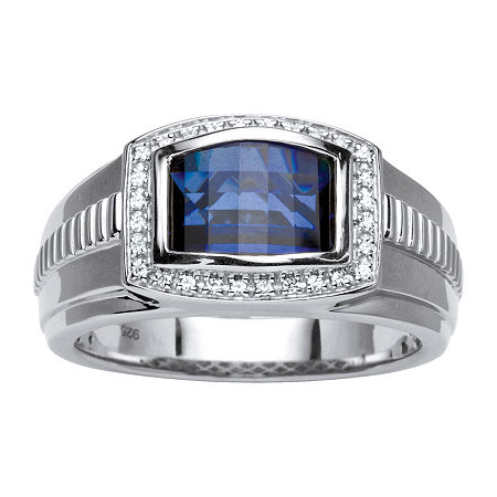 Click here for Mens Lab Created Blue Sapphire Fashion Ring  12  W... prices