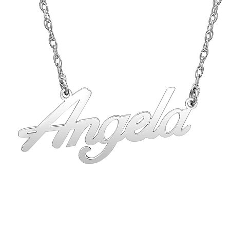 Click here for Personalized Womens 10K White Gold 18 Inch Name Ne... prices