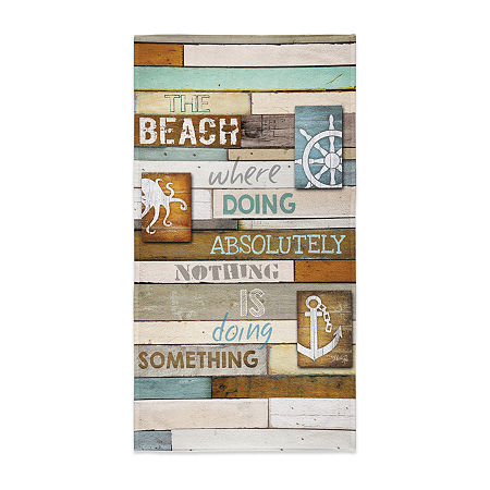 Click here for Laural Home Beach Mantra Beach Towel  One Size  Bl... prices