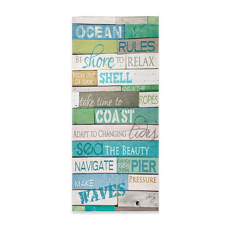 Click here for Laural Home Ocean Rules Beach Towel  One Size  Blu... prices
