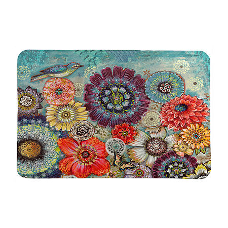 Click here for Laural Home Blue Bird Boho Memory Foam Bath Rug  O... prices