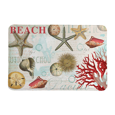 Click here for Laural Home Dream Beach Shells Memory Foam Bath Ru... prices