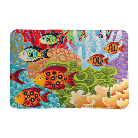 Click here for Laural Home Fish In The Hood Memory Foam Rug - Mul... prices