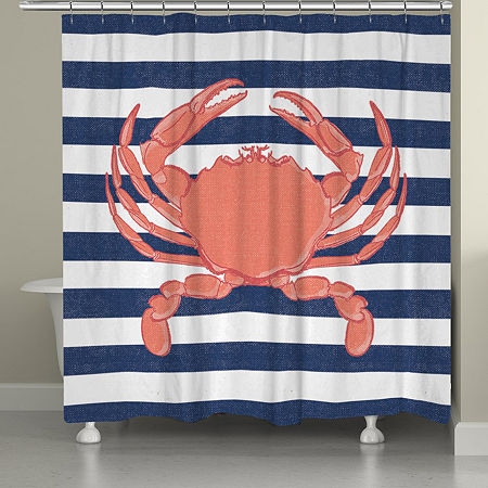 Click here for Laural Home Crab Stripe Shower Curtain  One Size... prices