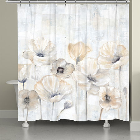 Click here for Laural Home Gray Poppy Garden Shower Curtain  One... prices