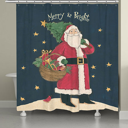 Click here for Laural Home Vintage St Nick Shower Curtain  One Si... prices