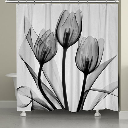 Click here for Laural Home Monochromatic Tulips Shower Curtain  O... prices