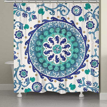 Click here for Laural Home Coastal Medallion Shower Curtain  One... prices