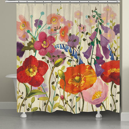 Laural Home Blossoming Shower Curtain  71 x 72 - Multi/flw