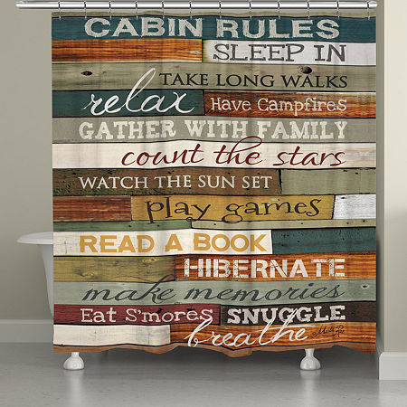 Click here for Laural Home Cabin Rules Shower Curtain  One Size... prices