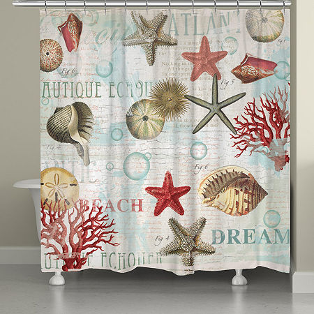 Click here for Laural Home Dream Beach Shells Shower Curtain  One... prices