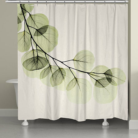Laural Home Green Leaves Shower Curtain  71 x 72 - Grn/leaves