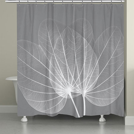 Click here for Laural Home Grey Leaves Shower Curtain  One Size... prices