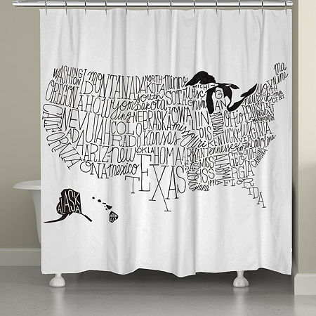 Click here for Laural Home Us Map Black & White Shower Curtain  O... prices