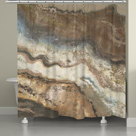 Laural Home Lava Flow Shower Curtain  71 x 72 - Dark Brown